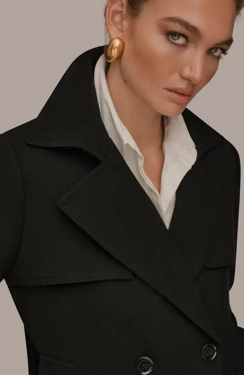 Donna Karan New York Double-breasted Crepe Coat - Black