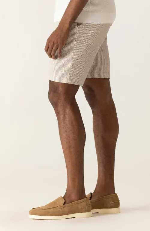 DEKE Supernatural Stretch Seersucker Bermuda Shorts - Sand/white