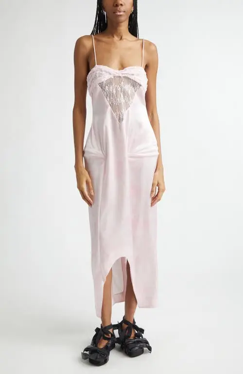 Collina Strada Prima Satin & Lace Column Gown - Pink Picnic
