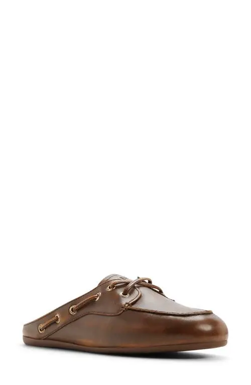 Sperry Slim Leather Boat Mule - Brown