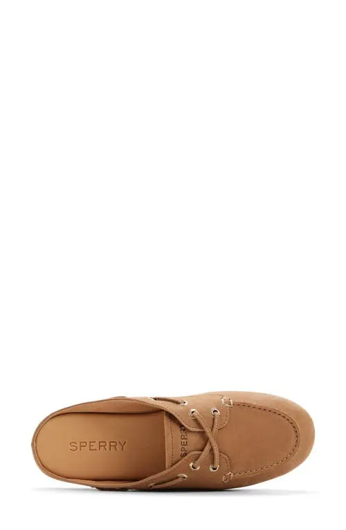 Sperry Slim Leather Boat Mule - Tan