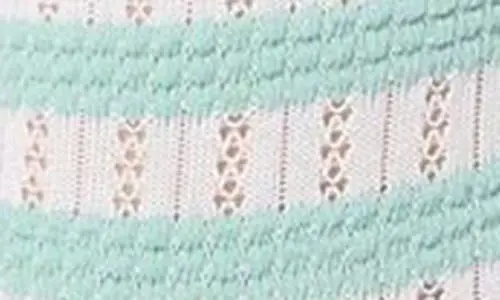 Oroblu Stripe Cotton Blend Quarter Socks - Sky