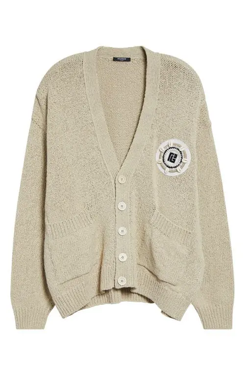 Balmain Light Cotton Blend Cardigan - Beige