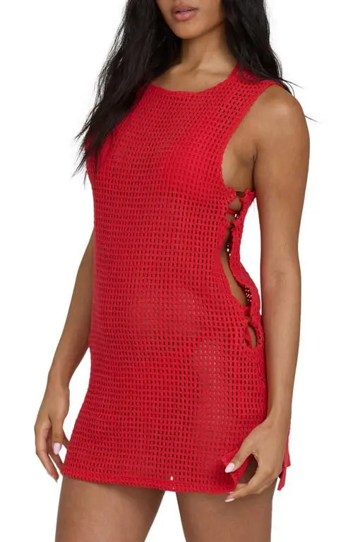 BILLABONG Rising Tides Open Stitch Cover-up Dress - Fiesta Red