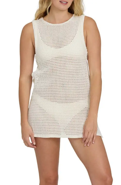 BILLABONG Rising Tides Open Stitch Cover-up Dress - White Cap