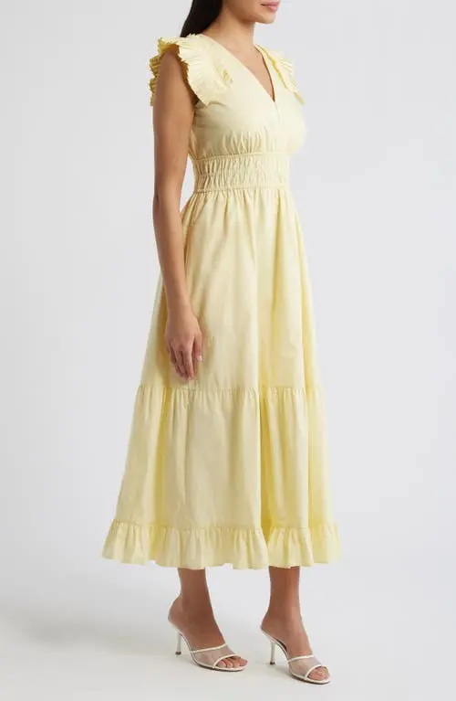 Vince Camuto Pleat Sleeve Cotton Dress