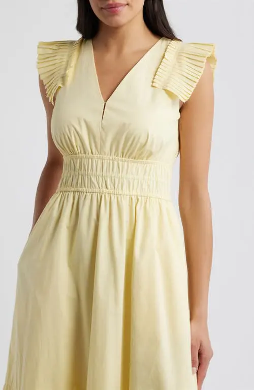 Vince Camuto Pleat Sleeve Cotton Dress