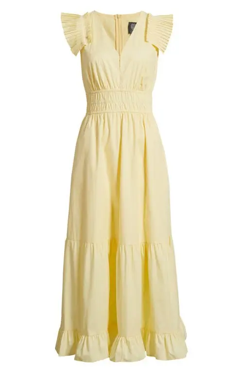 Vince Camuto Pleat Sleeve Cotton Dress