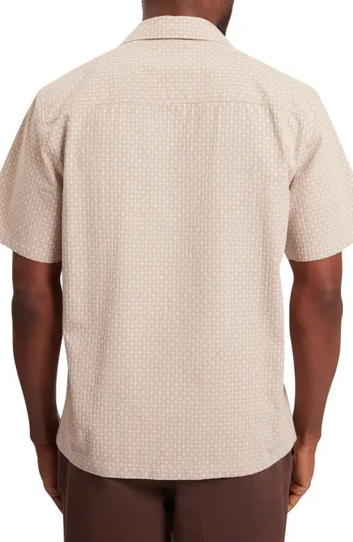 Ted Baker London Merrick Geo Print Cotton Camp Shirt - Beige