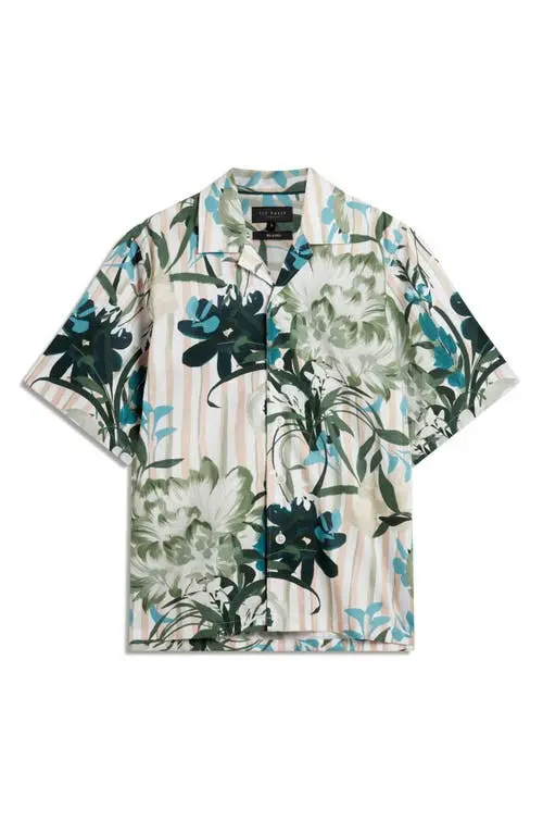 Ted Baker London Anukis Relaxed Fit Camp Shirt - Mid-pink