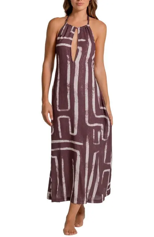 Cosita Linda Halter Cutout Cover-up Maxi Dress - Coffee Bean