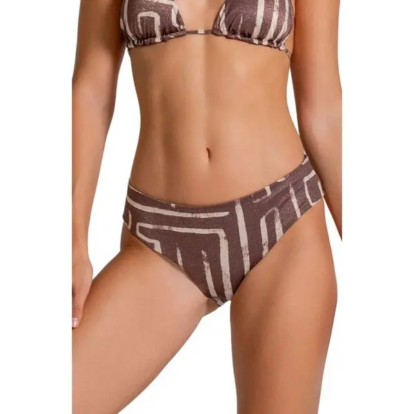 Cosita Linda Metallic Hipster Bikini Bottom - Coffee Bean
