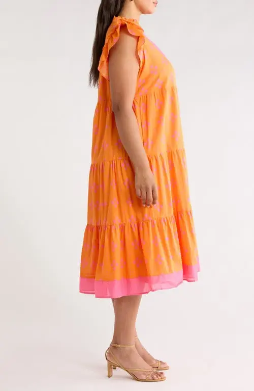 SUGARLIPS Donna Dot Mirna Tiered Midi Dress