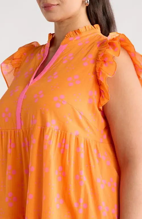 SUGARLIPS Donna Dot Mirna Tiered Midi Dress