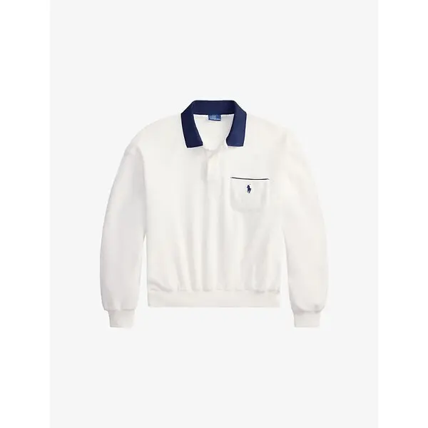 Polo Ralph Lauren Terry Logo-embroidered Cotton-jersey Polo - White