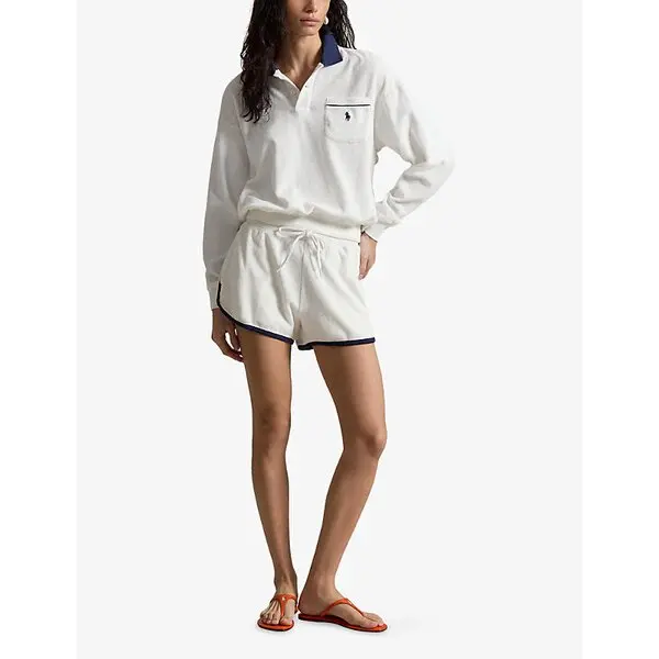 Polo Ralph Lauren Terry Logo-embroidered Cotton-jersey Polo - White