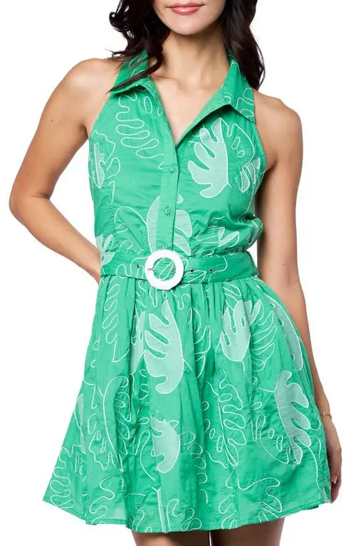 CIEBON Darcy Embroidered Fit & Flare Mini Dress