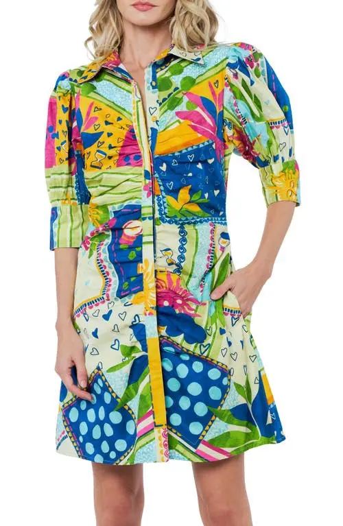 CIEBON Printed Cotton Shirtdress