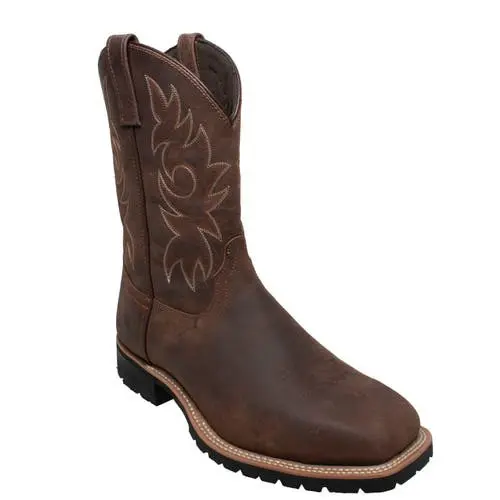 ADTEC Steel Toe Western Boots - Dark Brown