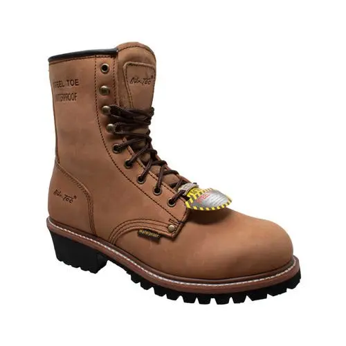 ADTEC 9" Waterproof Steel Toe Logger Boots