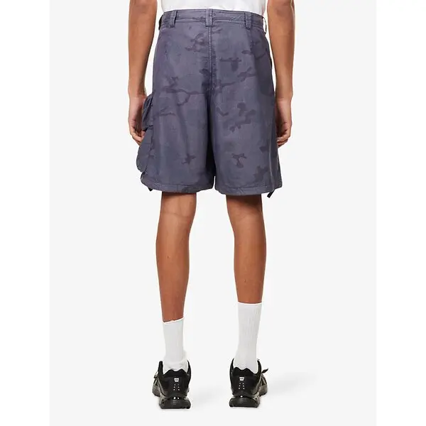 Stone Island Cotton-blend Ripstop Camo Cargo Shorts