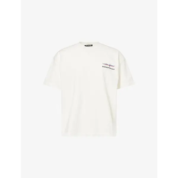 COLE BUXTON Text-print Cotton Sport T-shirt - Vintage White