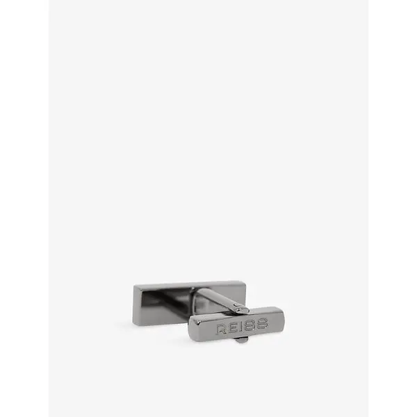 REISS Marlin Leather-insert Metal Cufflinks
