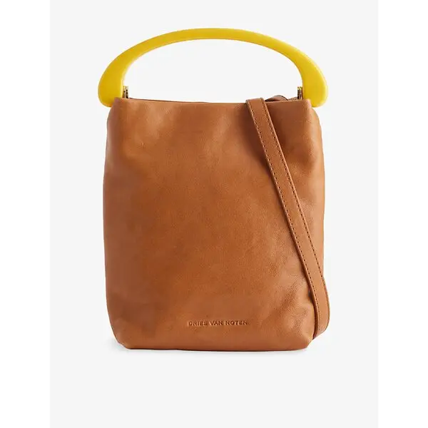 Dries Van Noten Resin-handle Micro Leather Cross-body Bag - Tan