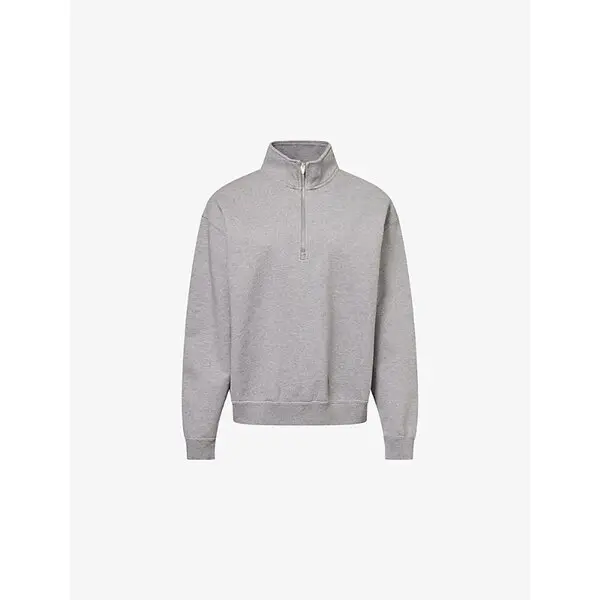 Canada Goose Wander Quarter-zip Cotton-jersey Sweatshirt - Stone Heather