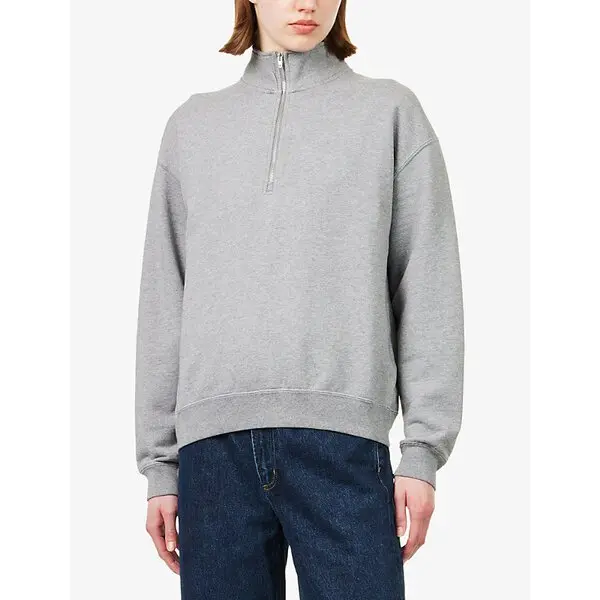 Canada Goose Wander Quarter-zip Cotton-jersey Sweatshirt - Stone Heather