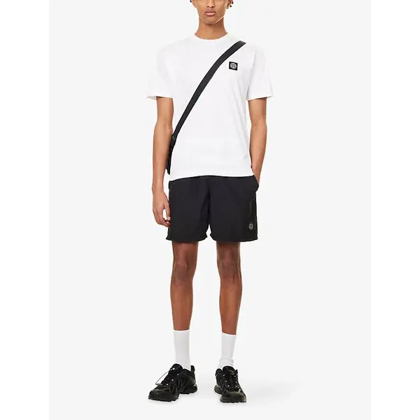Stone Island Compass-patch Nylon Swim Shorts - Black