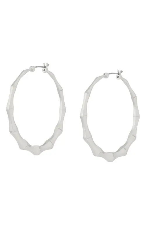 ALLSAINTS Medium Angular Hoop Earrings - Warm Silver