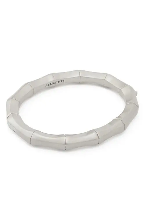 ALLSAINTS Angular Hinged Bangle - Warm Silver