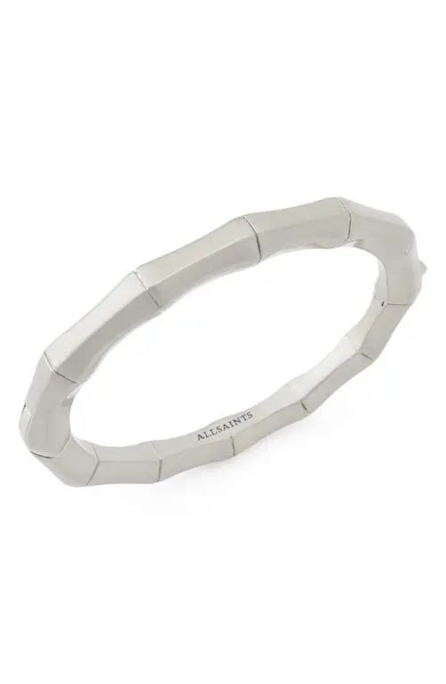 ALLSAINTS Angular Hinged Bangle - Warm Silver
