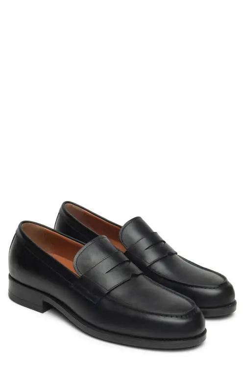 NEROGIARDINI Leather Penny Loafer - Black