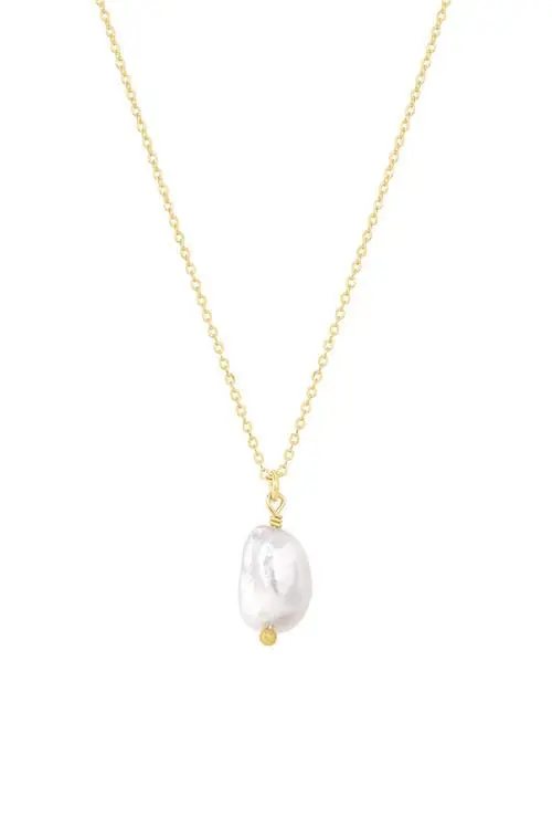 SET & STONES Adelle Pearl Necklace - Gold/white