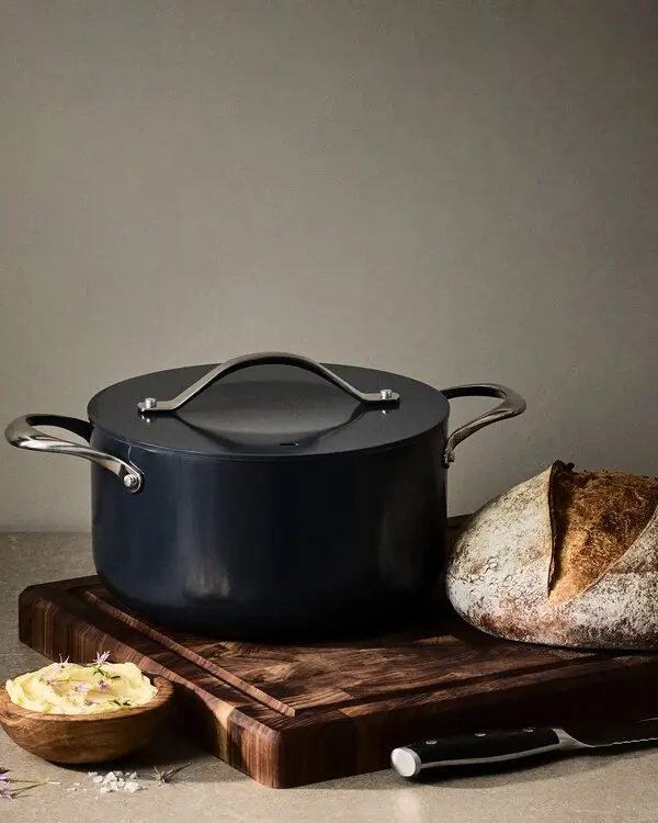 Quince Ceramic Nonstick Soup Pot: 6qt - Navy
