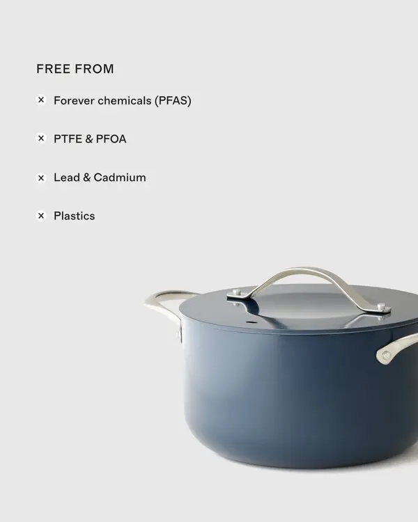 Quince Ceramic Nonstick Soup Pot: 6qt - Navy