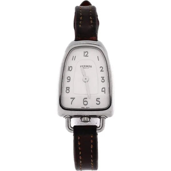 Hermès Galop D' Quartz Watch Stainless Steel And Leather 26 - Brown