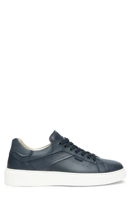 NEROGIARDINI Low Top Leather Lace-up Sneakers - Navy