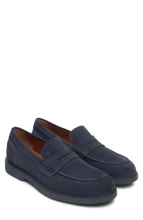 NEROGIARDINI Suede Penny Loafers - Navy
