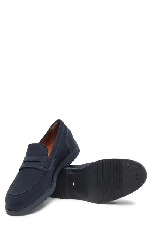 NEROGIARDINI Suede Penny Loafers - Navy
