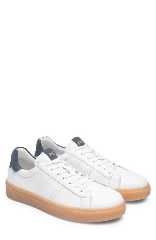 NEROGIARDINI Two-tone Leather Low Top Sneakers - White