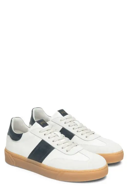 NEROGIARDINI Two-tone Leather Low Top Sneakers - White/navy