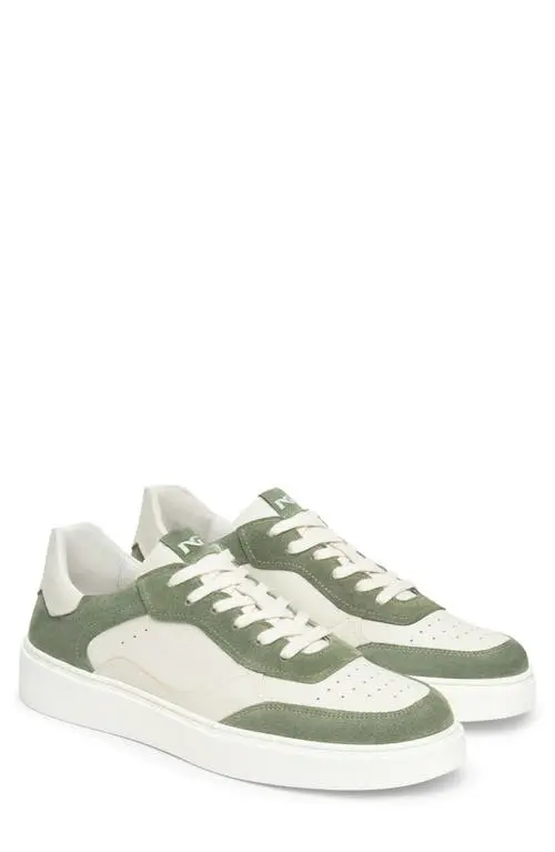 NEROGIARDINI Retro Low Top Sneaker - White/sage