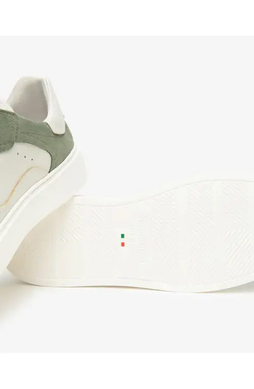 NEROGIARDINI Retro Low Top Sneakers - White/sage