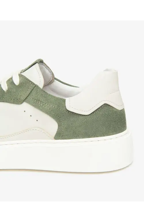 NEROGIARDINI Retro Low Top Sneakers - White/sage