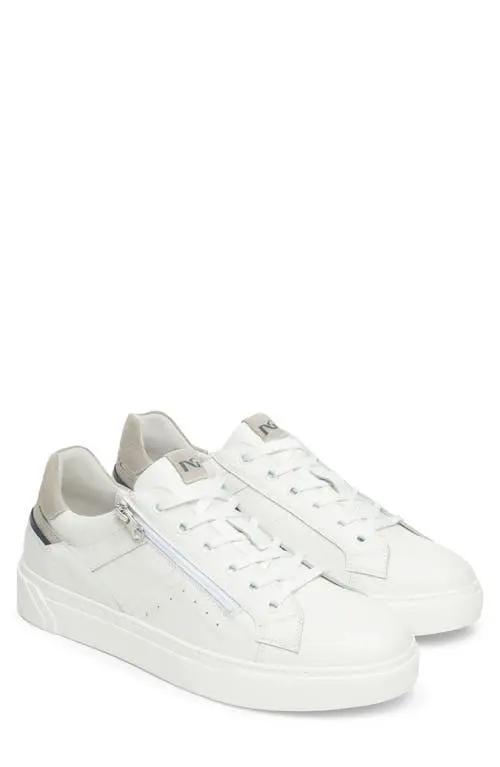 NEROGIARDINI Low Top Side Zip Sneakers - White