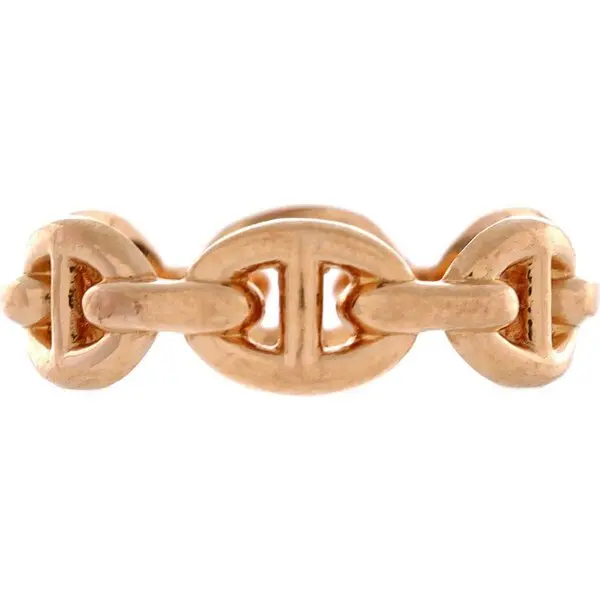 Hermès Chaine D'ancre Enchainee Ring 18k Small - Rose Gold