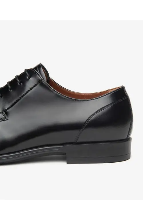 NEROGIARDINI Plain Toe Leather Derby - Black